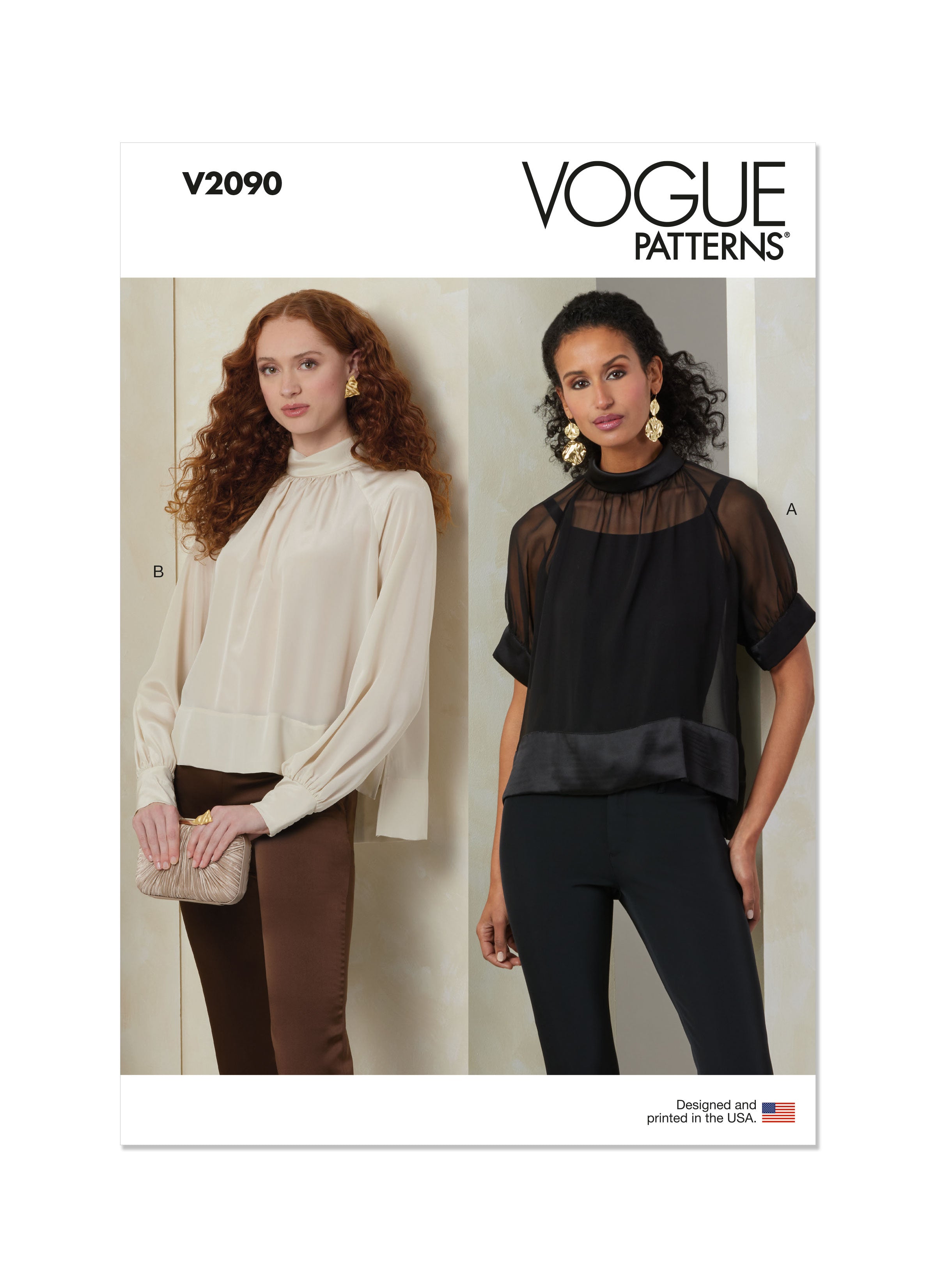 Vogue Misses Top with Sleeve Variations Sewing Pattern V2090 – Lullabee ...