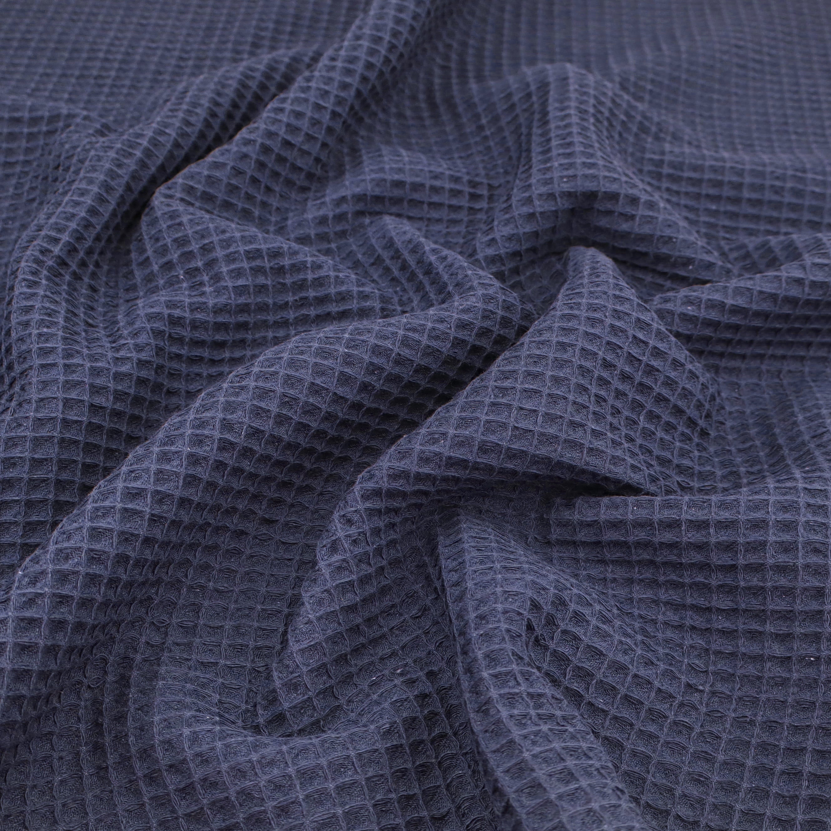 Waffle Cotton Honeycomb/Pique Fabric - Navy – Lullabee Fabrics
