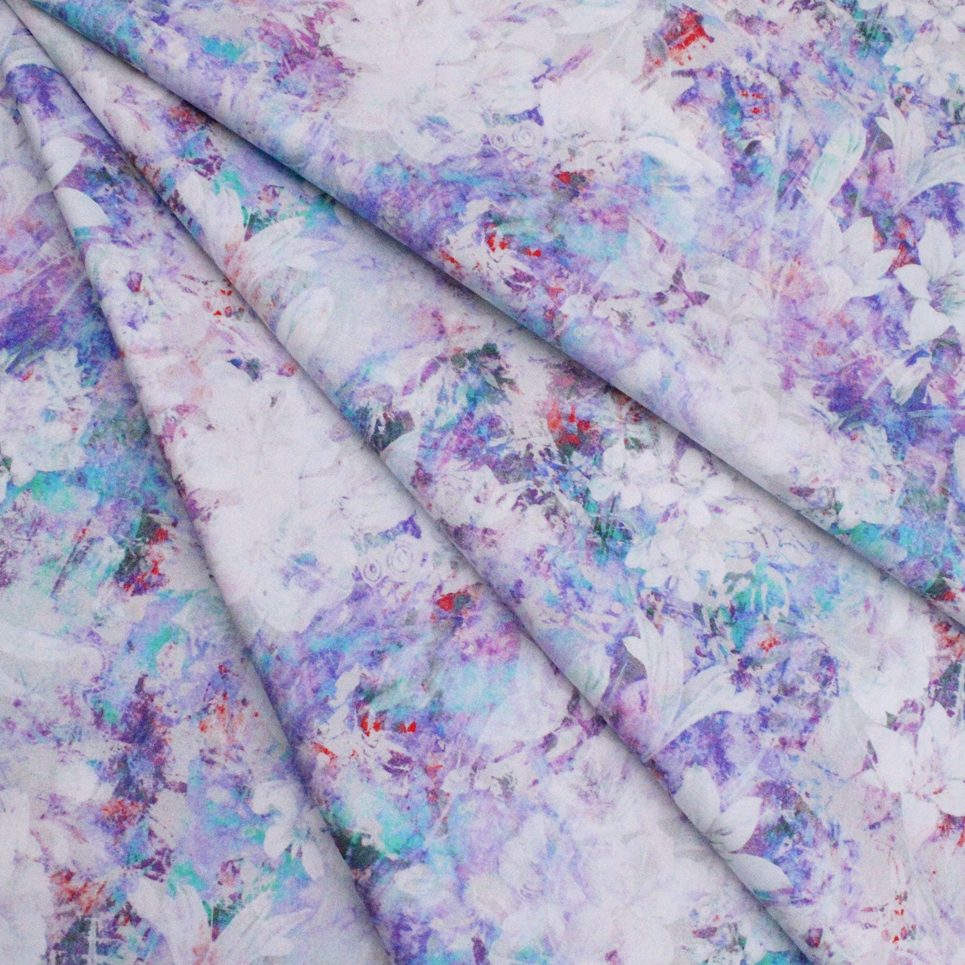 Watercolour Flowers Cotton Poplin Dressmaking Fabric - Lilac – Lullabee ...