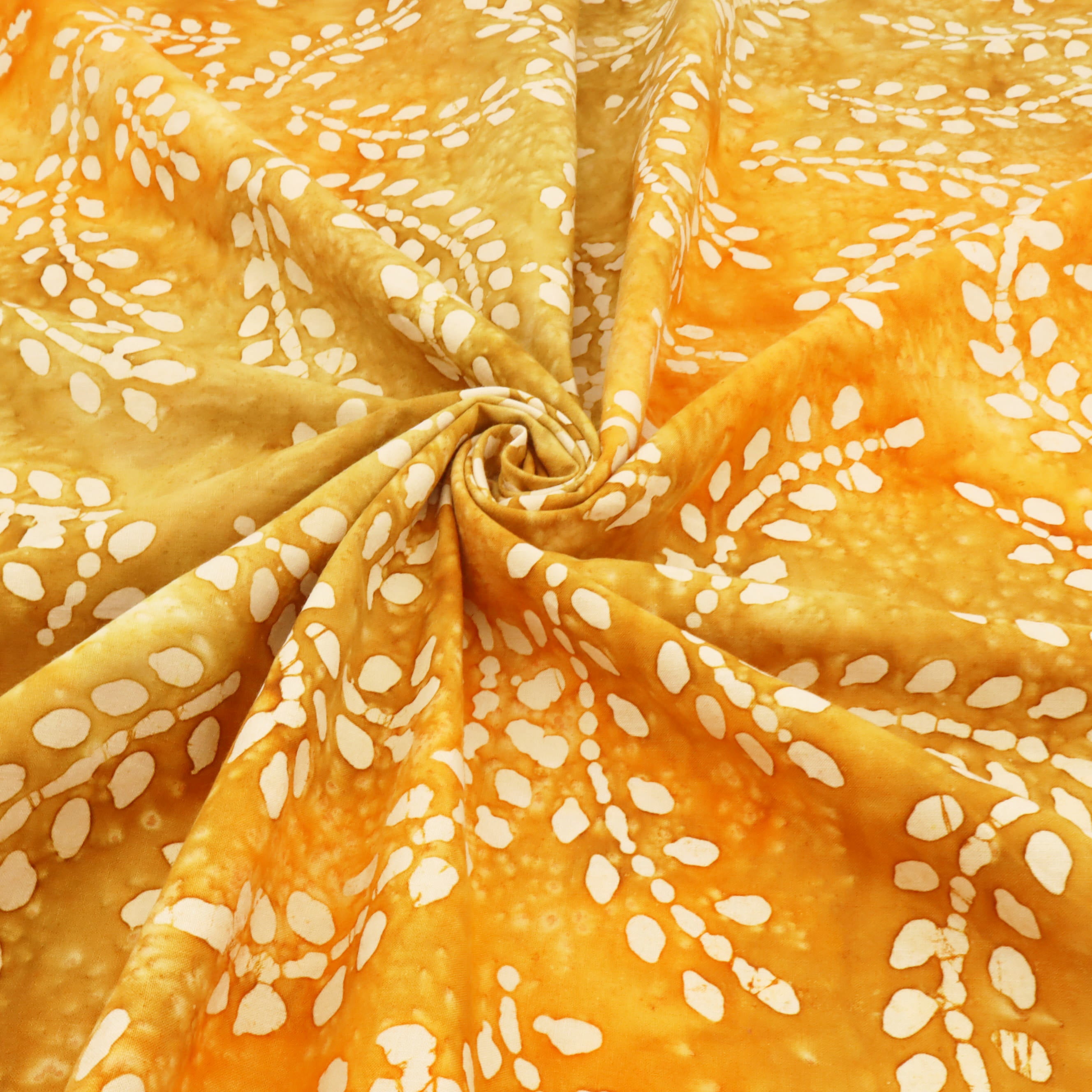 Batik Handcrafted Cotton Dressmaking Fabric - Ochre Stems – Lullabee ...