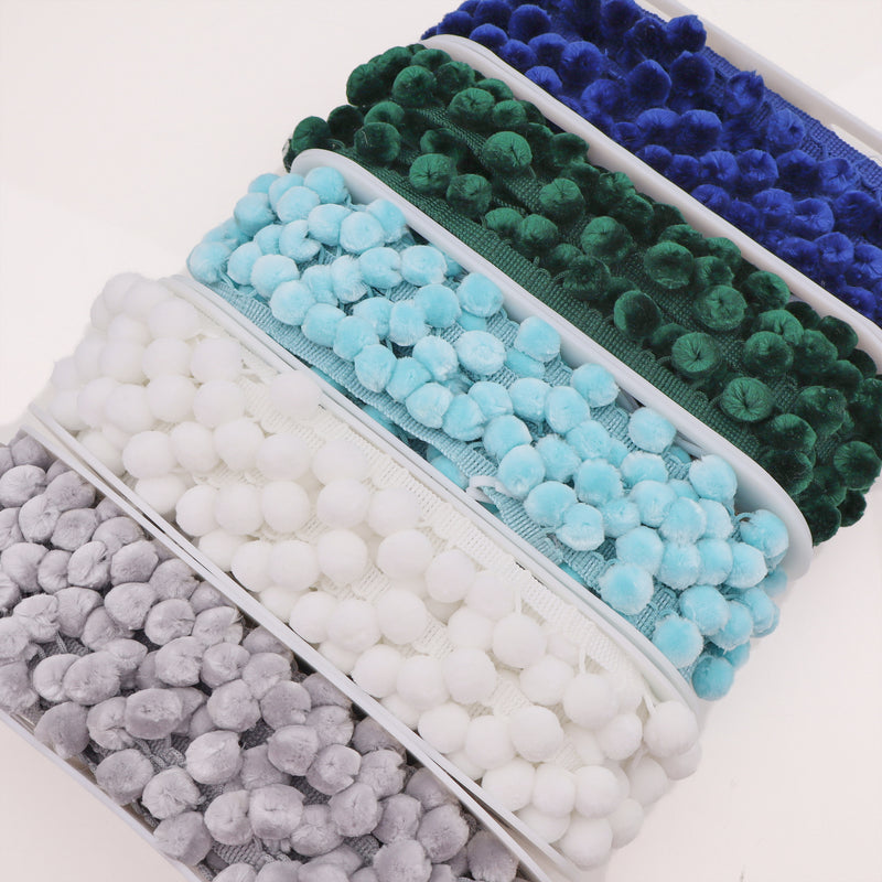 Pom Pom Trim - Soft Tassel Fringe for Sewing & Home Decor - 28mm Pale ...