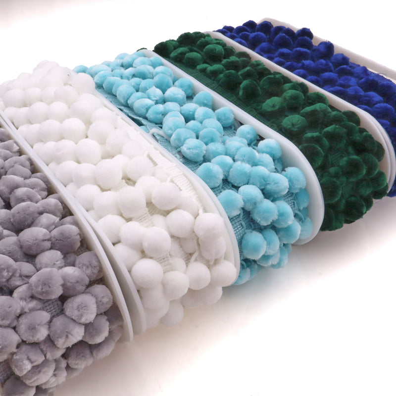 Pom Pom Trim - Soft Tassel Fringe for Sewing & Home Decor - 28mm Pale ...
