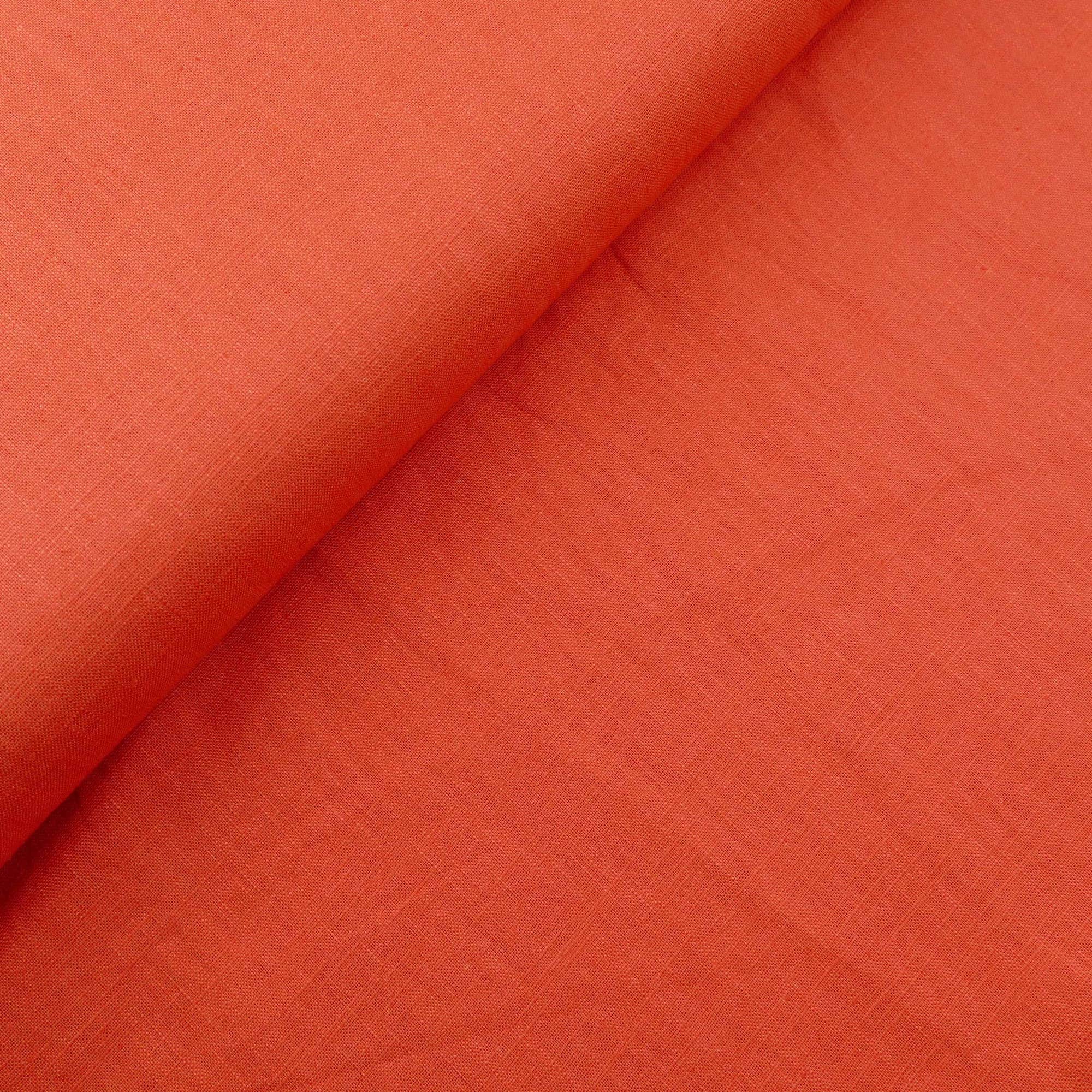 8 oz Washed Natural Linen - Deep Orange – Lullabee Fabrics