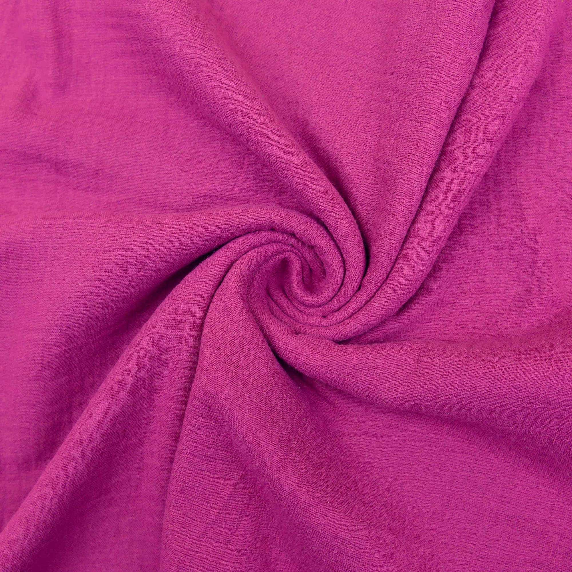 Double Gauze Plain Pure Cotton - Fuchsia – Lullabee Fabrics