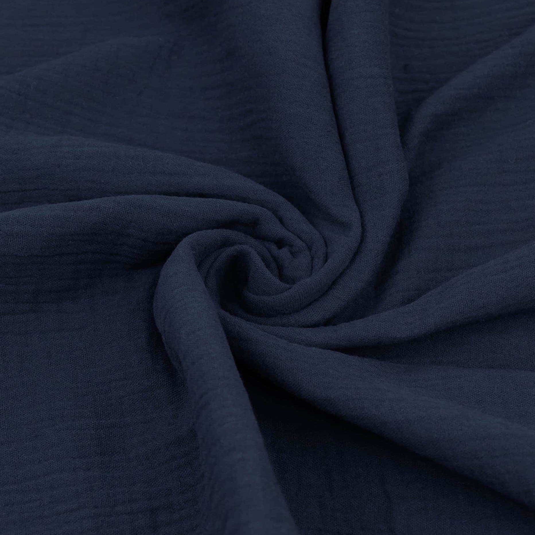 Double Gauze Plain Pure Cotton - Navy – Lullabee Fabrics