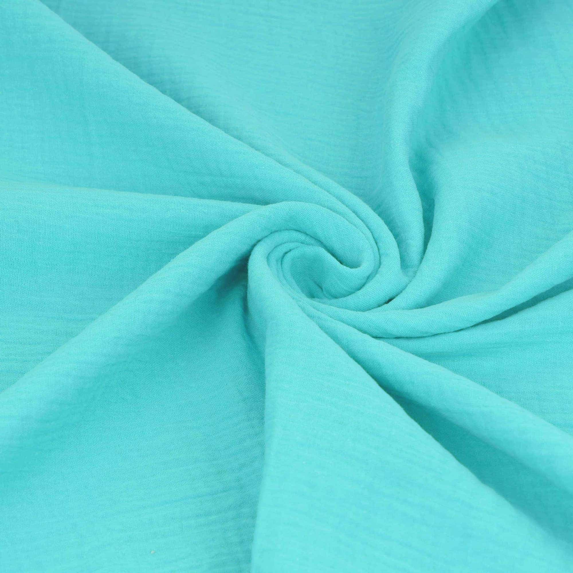 Double Gauze Plain Pure Cotton - Turquoise – Lullabee Fabrics