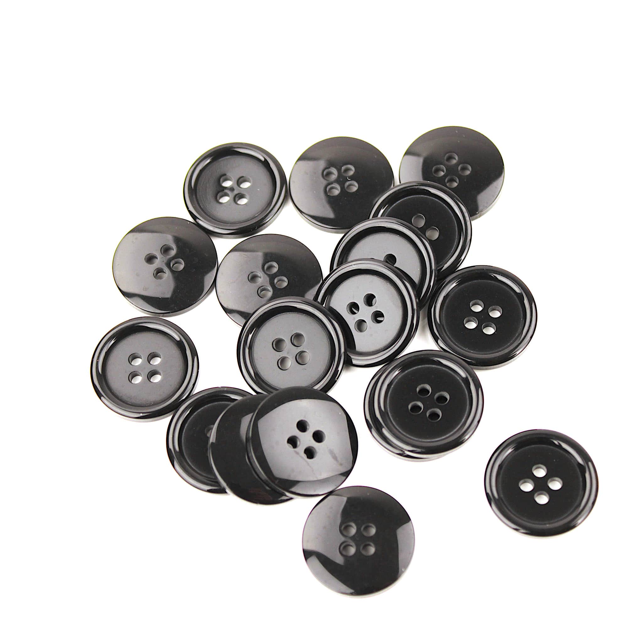 Elijah 4 hole Round Original Button - Black – Lullabee Fabrics