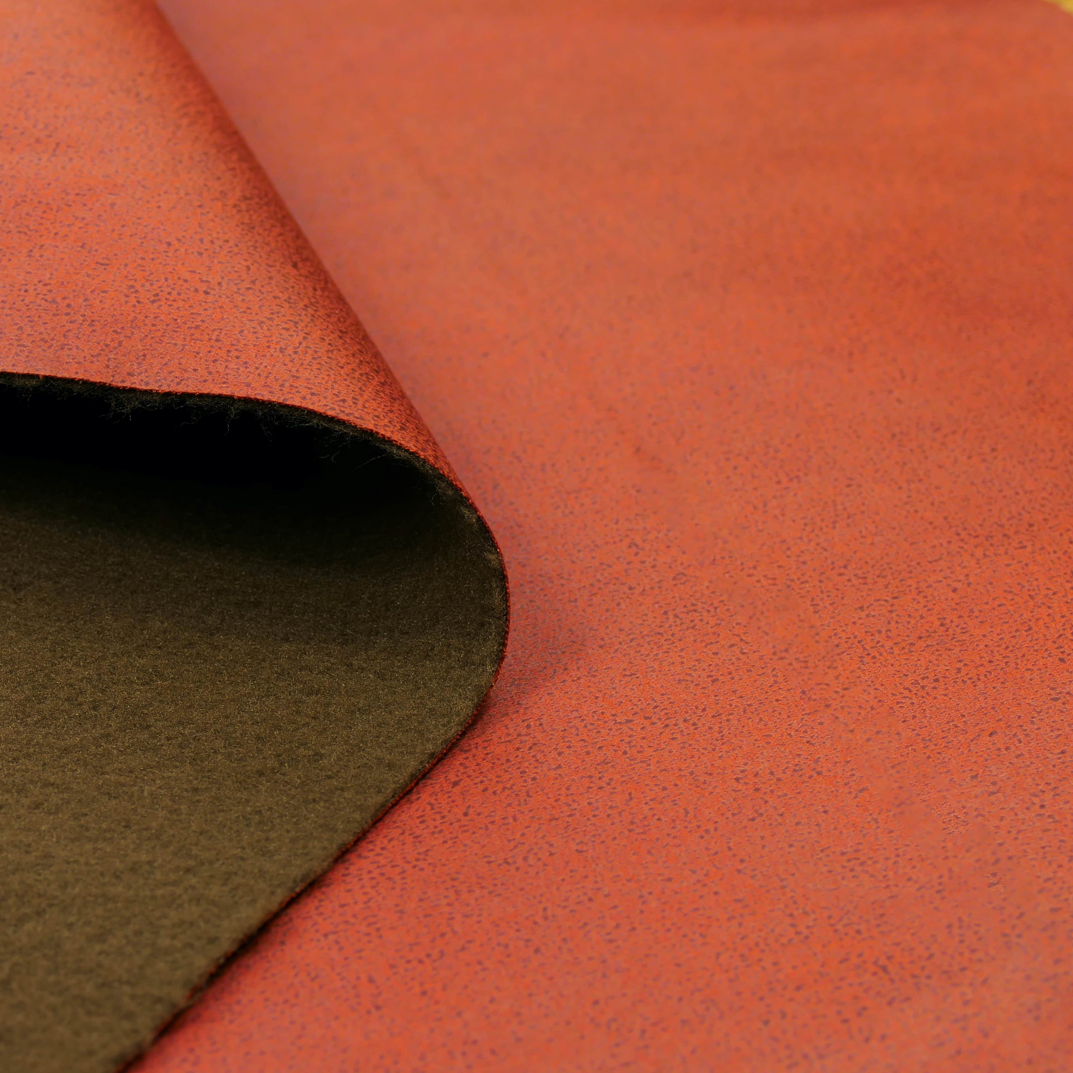 Faux Suede Upholstery Leather - Fire – Lullabee Fabrics