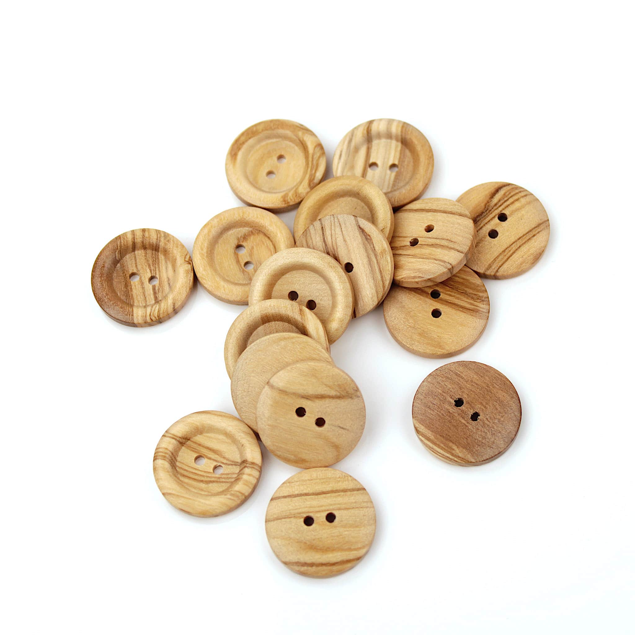 George 2 hole Wooden Round Button - Light Wood – Lullabee Fabrics