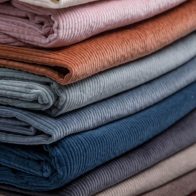 Jumbo 6 Wale Stretch Cotton Corduroy - Dusty Blue – Lullabee Fabrics