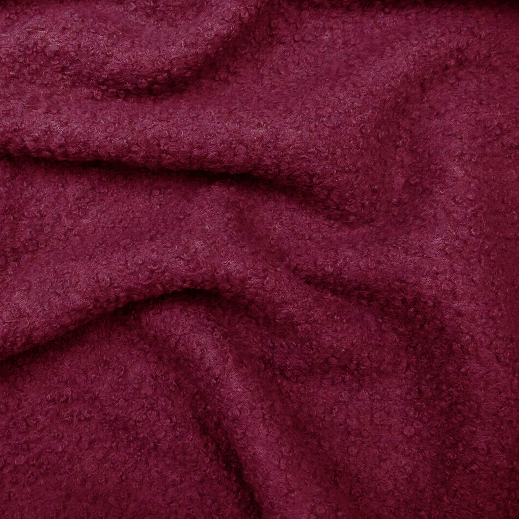 Chunky Boucle Curled Sheep Wool Look - Wine – Lullabee Fabrics