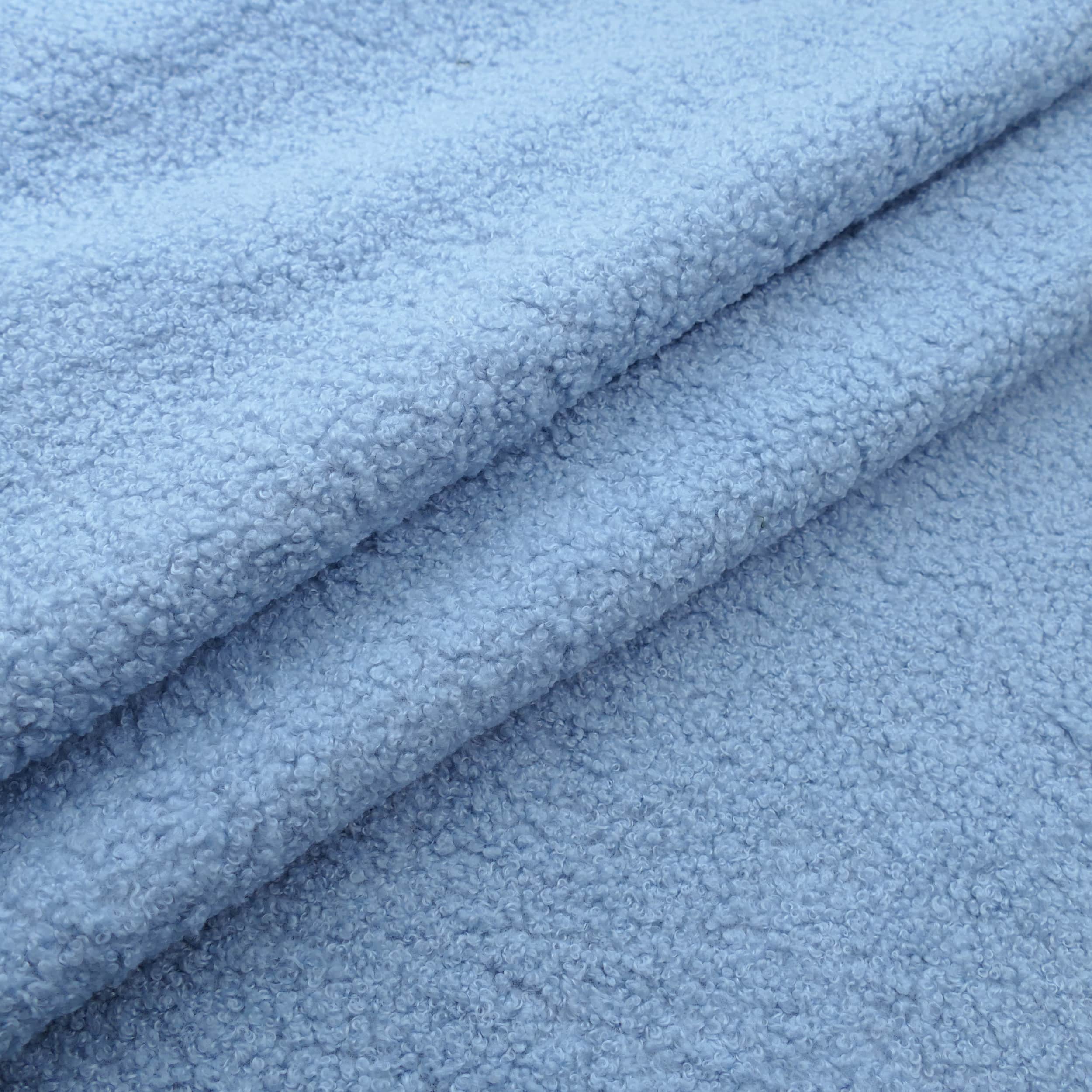 Micro Boucle Curled Sheep Wool Look - Horizon Blue – Lullabee Fabrics