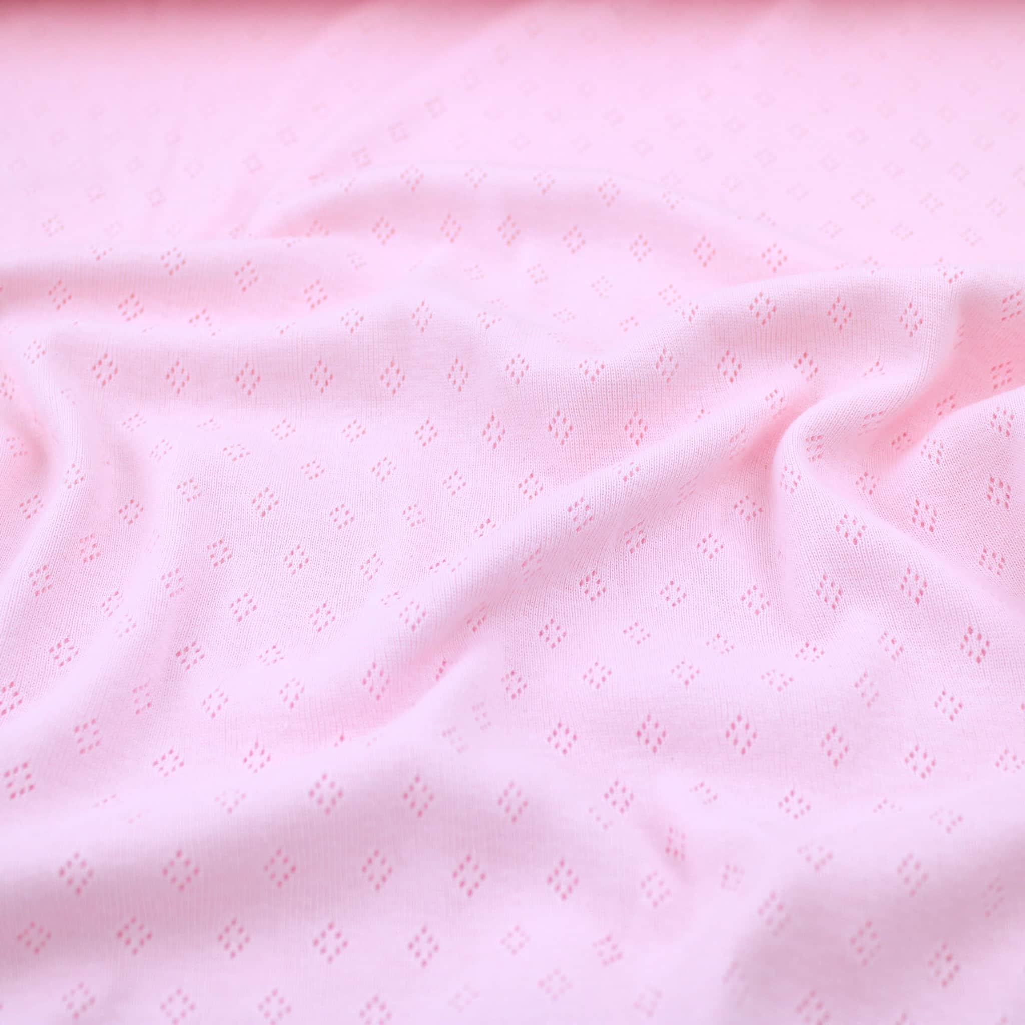 Pointelle Diamond Cotton Jersey - Light Pink – Lullabee Fabrics