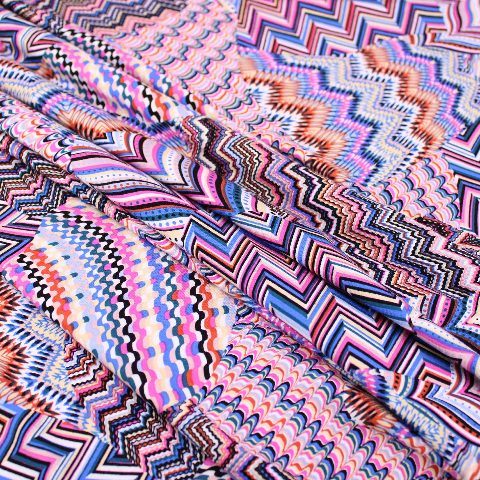 Retro Zig Zag 70s Viscose Jersey - Fuchsia – Lullabee Fabrics