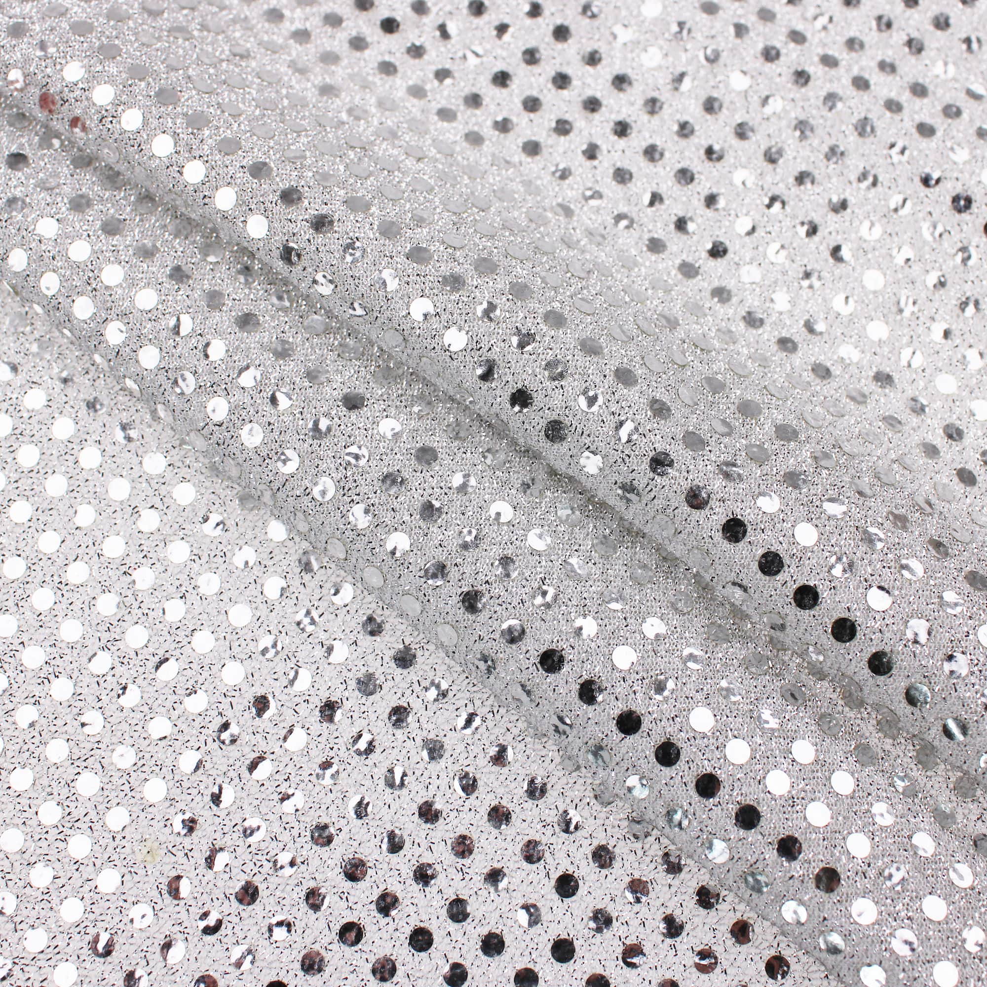 Sequins on a shimmering backing - Silver – Lullabee Fabrics