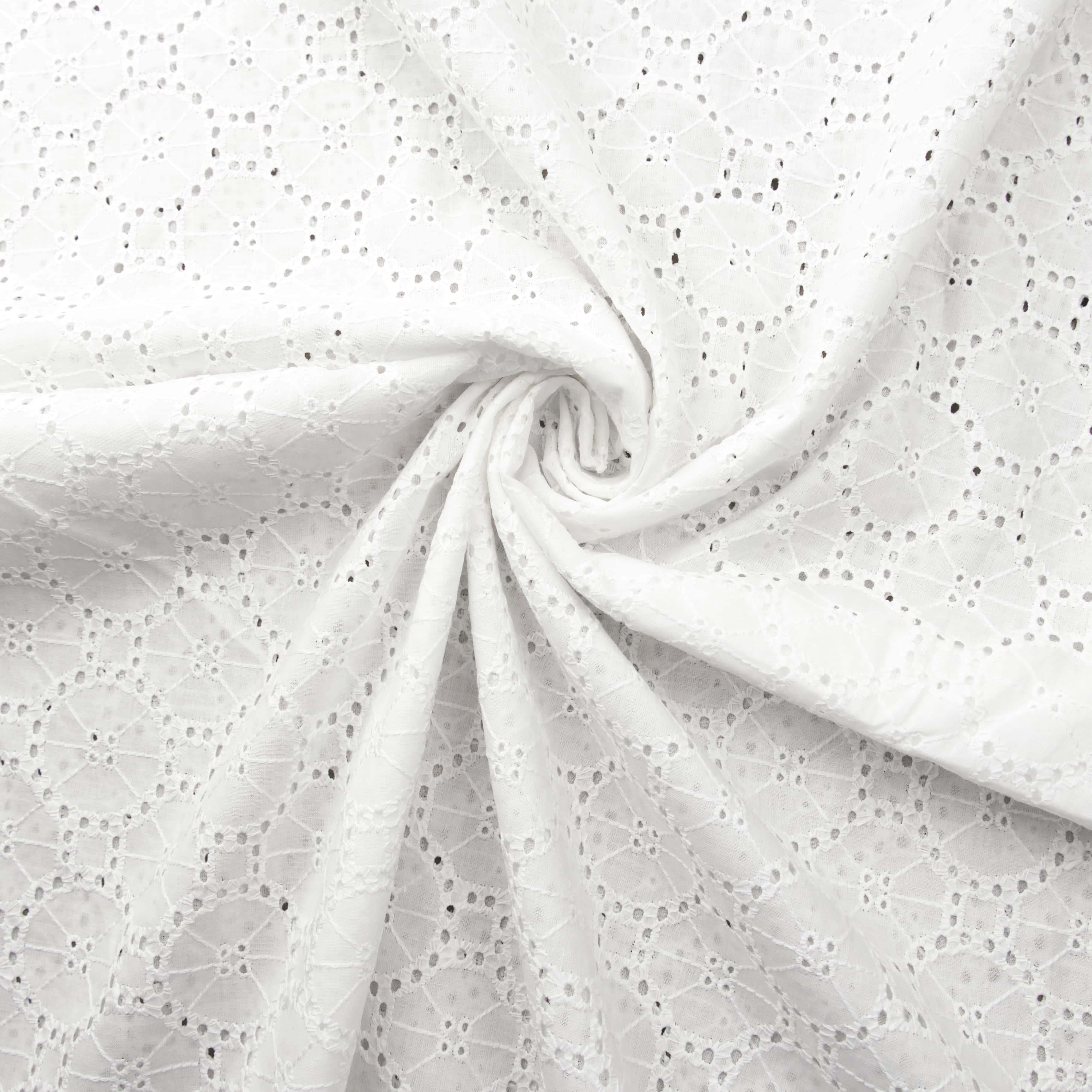 White Broderie Anglaise Pure Cotton - Ferris Wheel – Lullabee Fabrics
